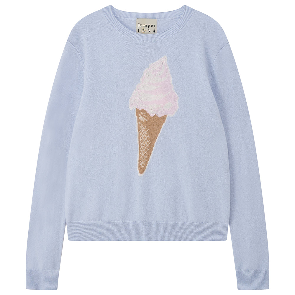 Jumper 1234 Cashmere Ice Cream Crew in Pale Blue