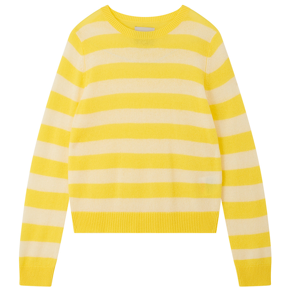 Jumper 1234 Cashmere Stripe Crew in Yellow